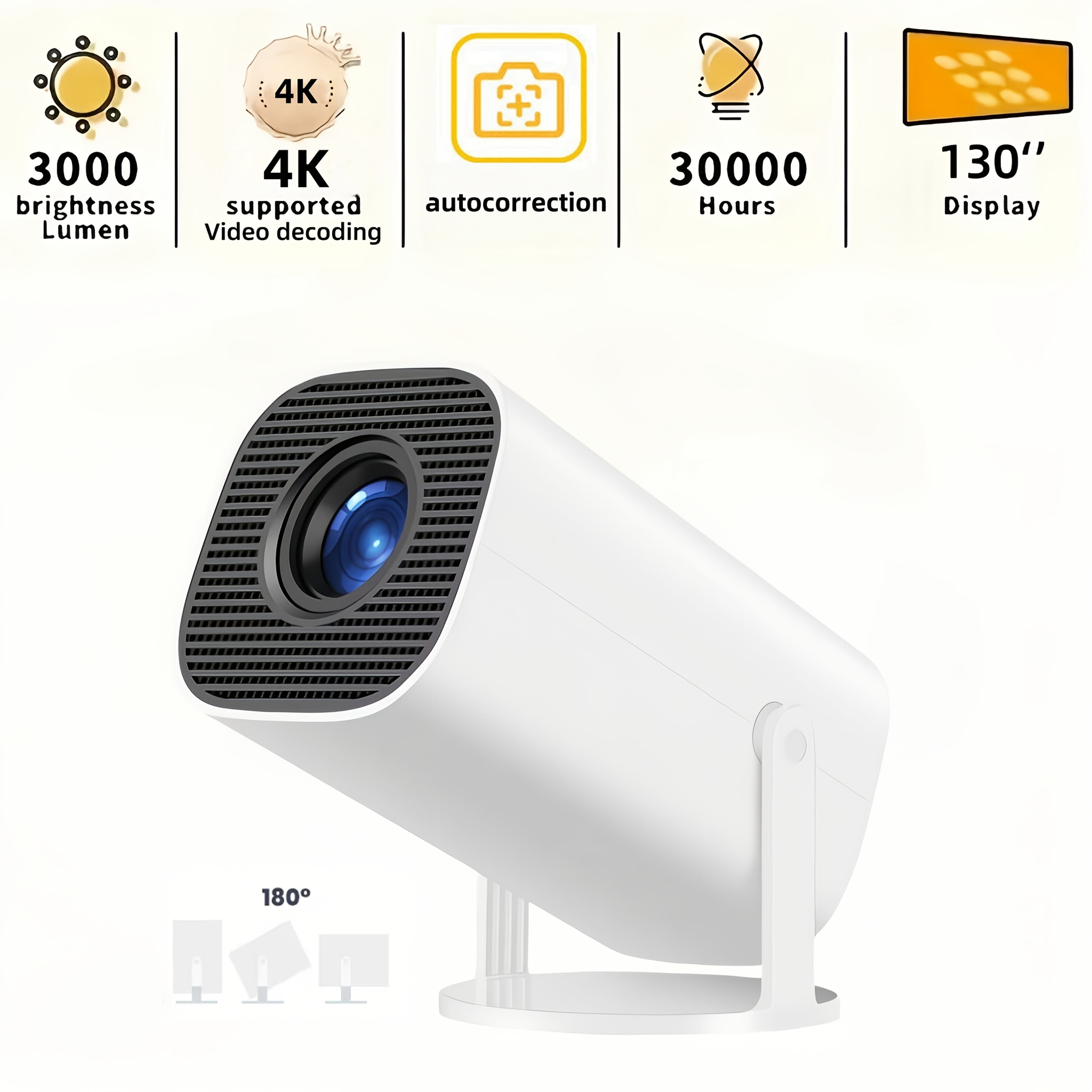 Mini portable projector, 1080P Full HD Portable Projector, Smart ...