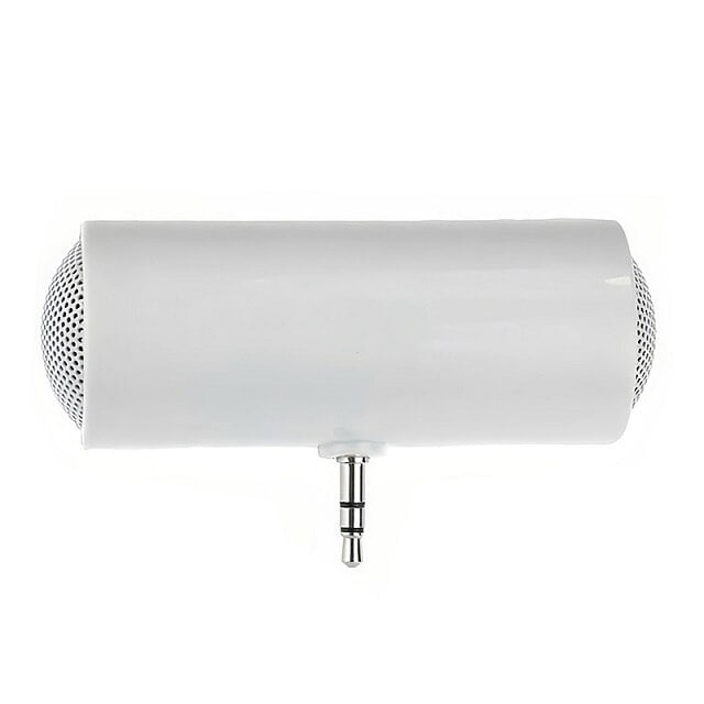 Mini portable speaker 3.5mm jack plug in battery powered dual output ...