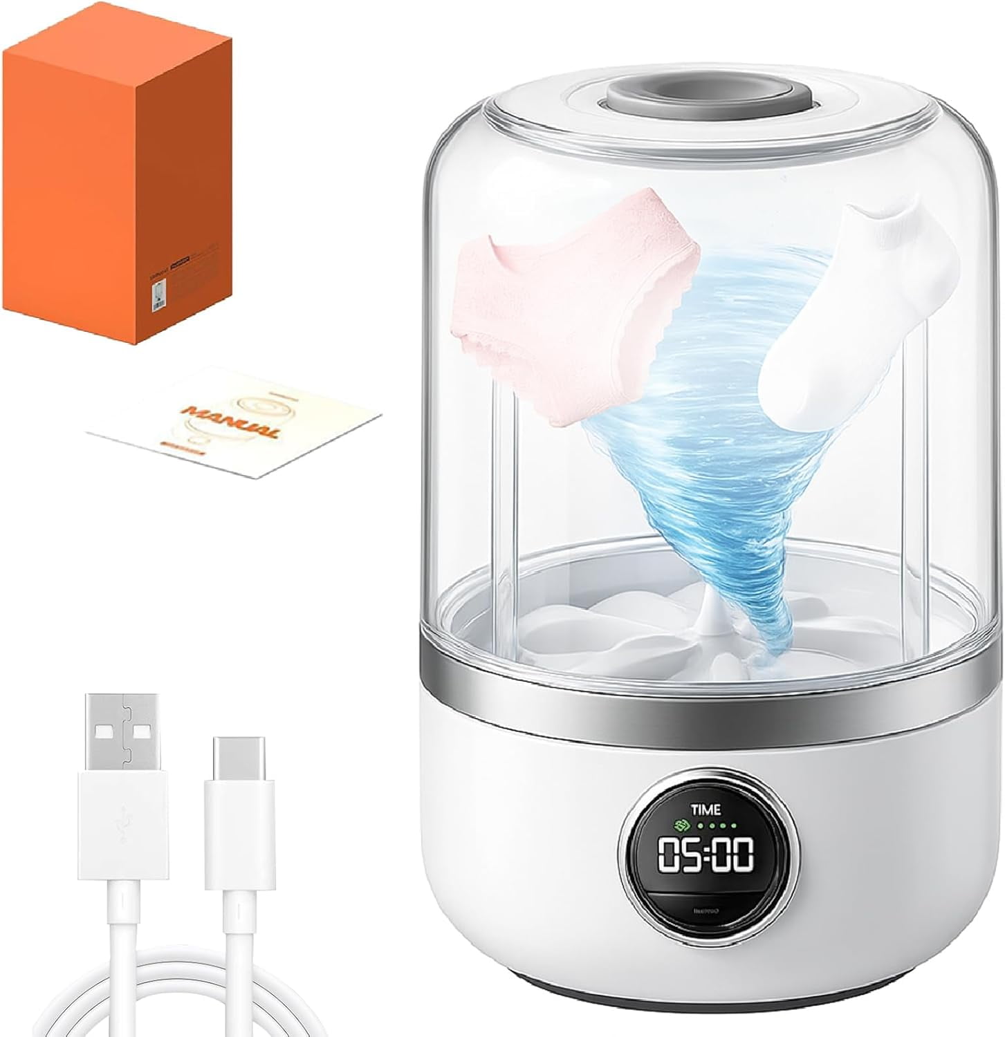 Mini portable washing machine, Ultrasonic Portable Washer Rechargeable ...