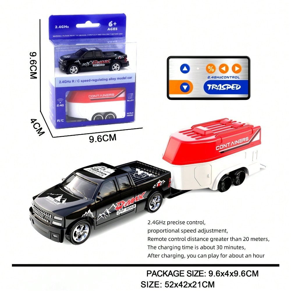 Mini remote-controlled truck with a trailer mini remote-controlled ...