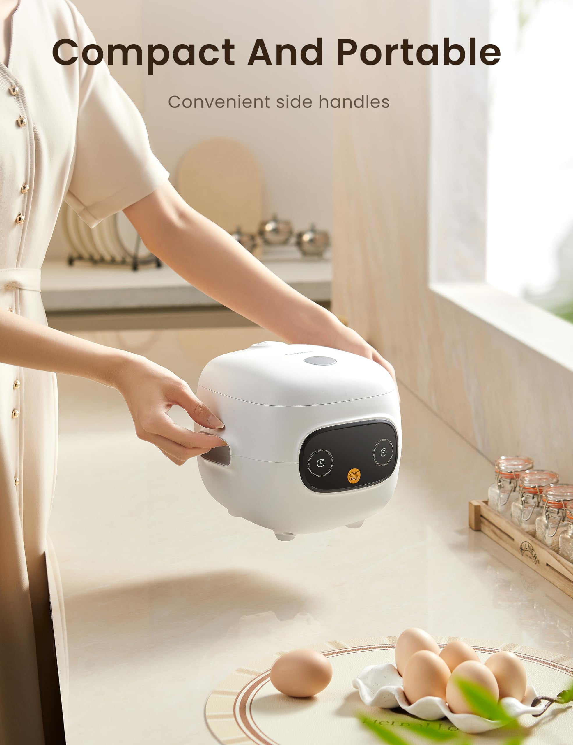 Mini rice maker 2 cups uncooked 4 cups cooked, 6 cooking modes ...
