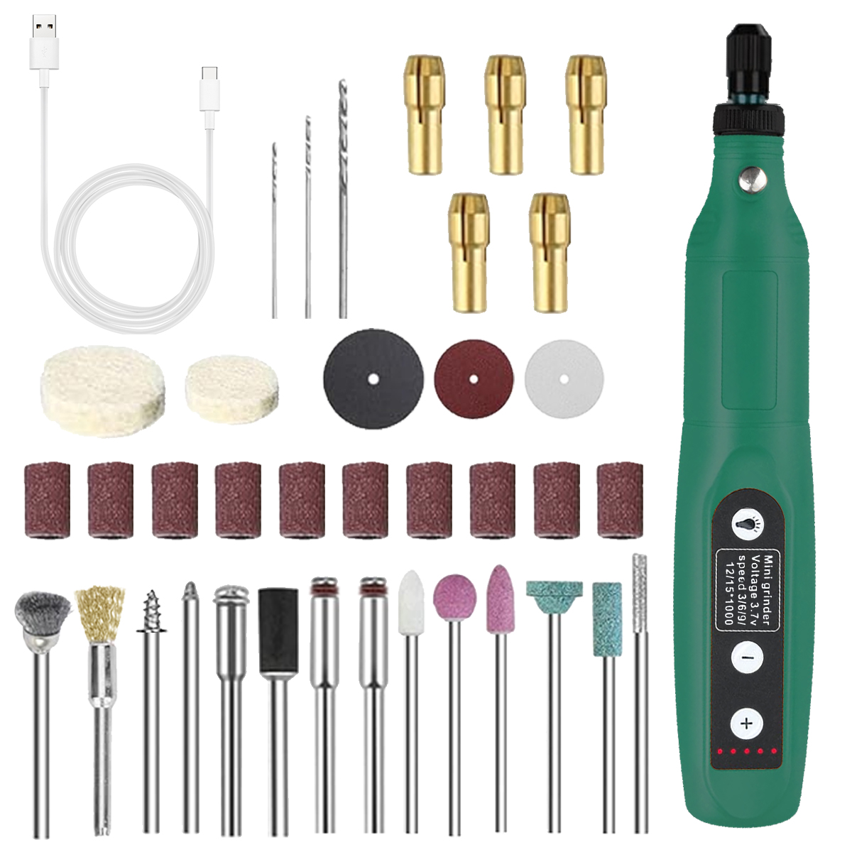 Mini speed regulating electric grinder cordless charging hand-held pen ...