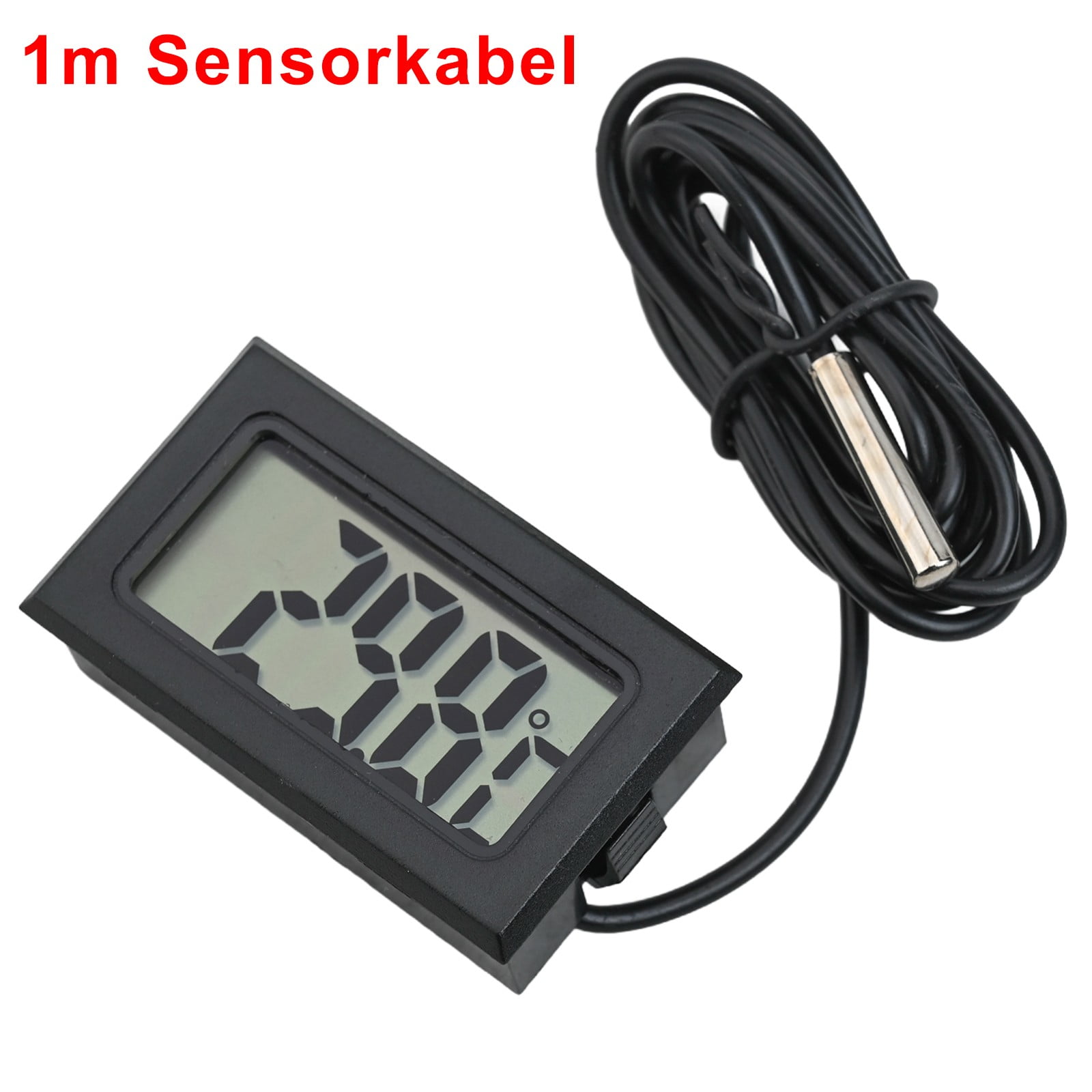 Mini thermometer temperature display digital with probe 1m - 5m black ...