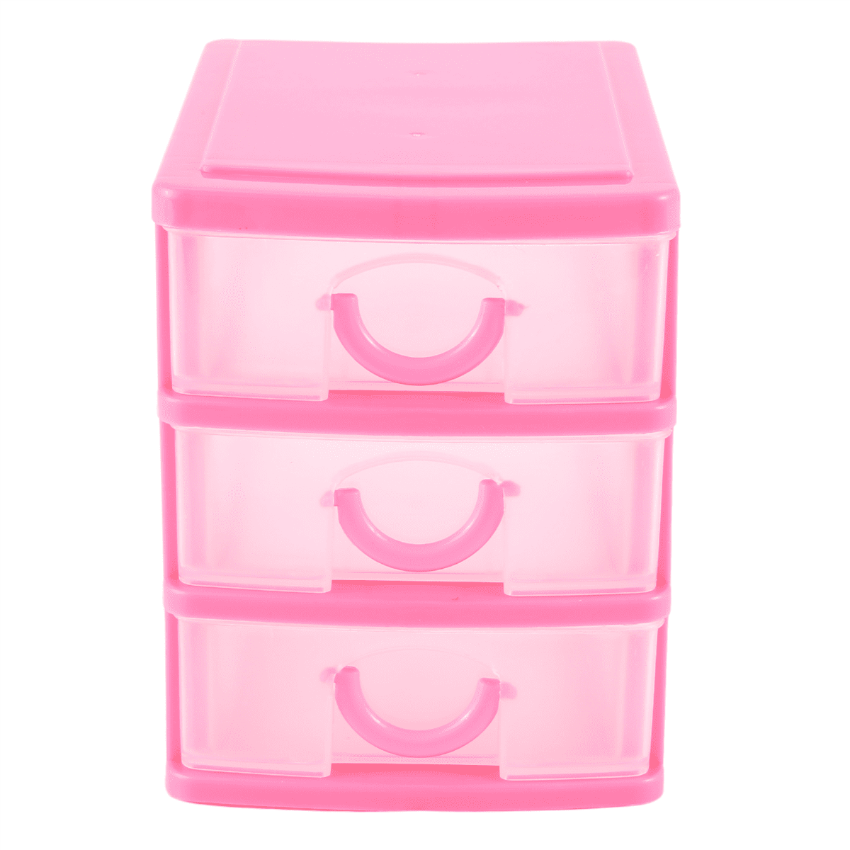 Mini translucent Drawer type plastic Storage Box（rose red 3 Layers ...