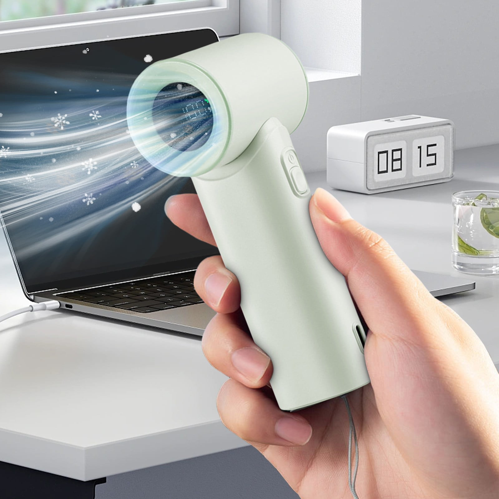 Mini ventilador portátil turbo de alta velocidad con carga USB ...
