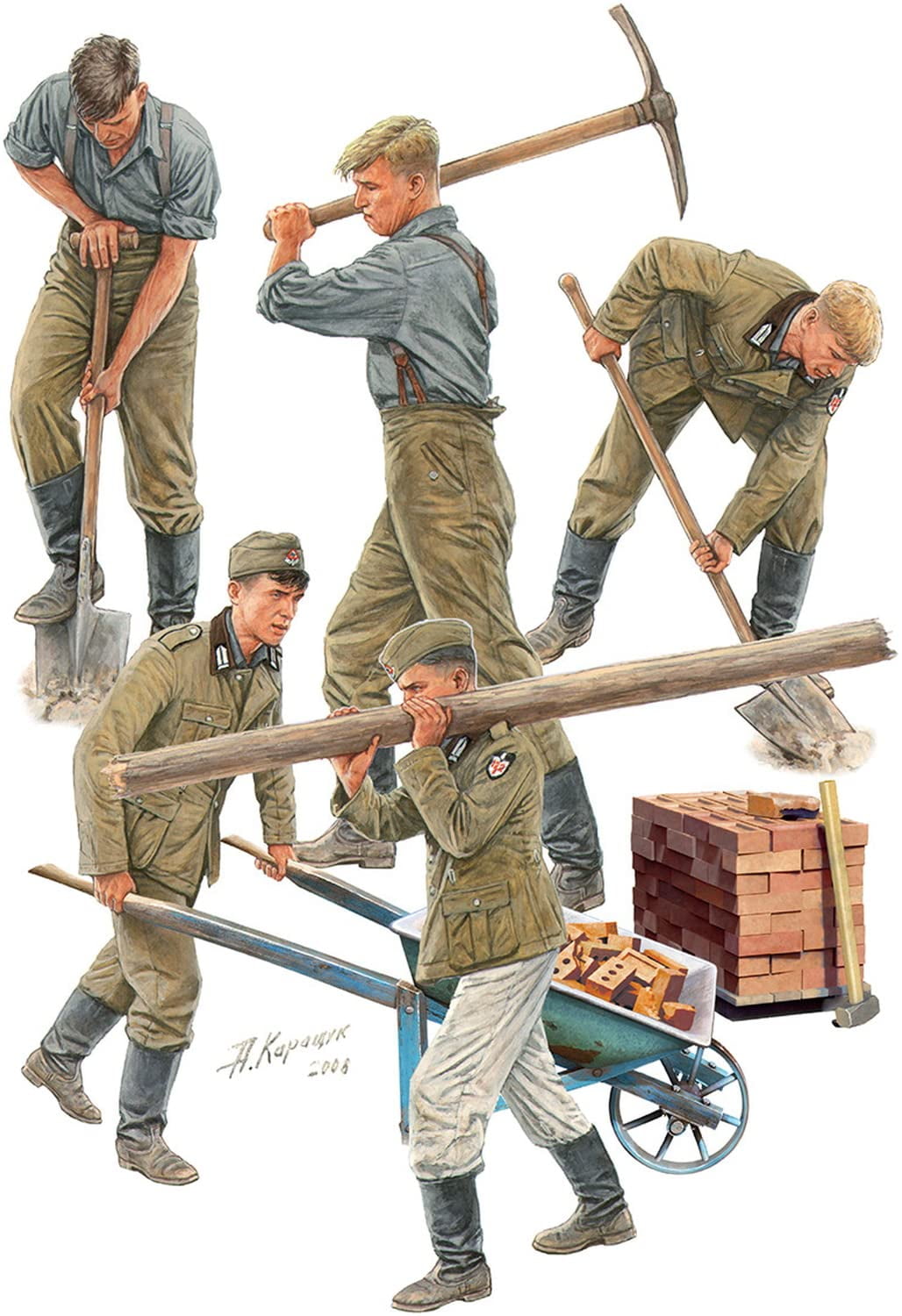 MiniArt MIN35408 1:35-German Soldiers at Work (RAD) Spec EDT Scale ...