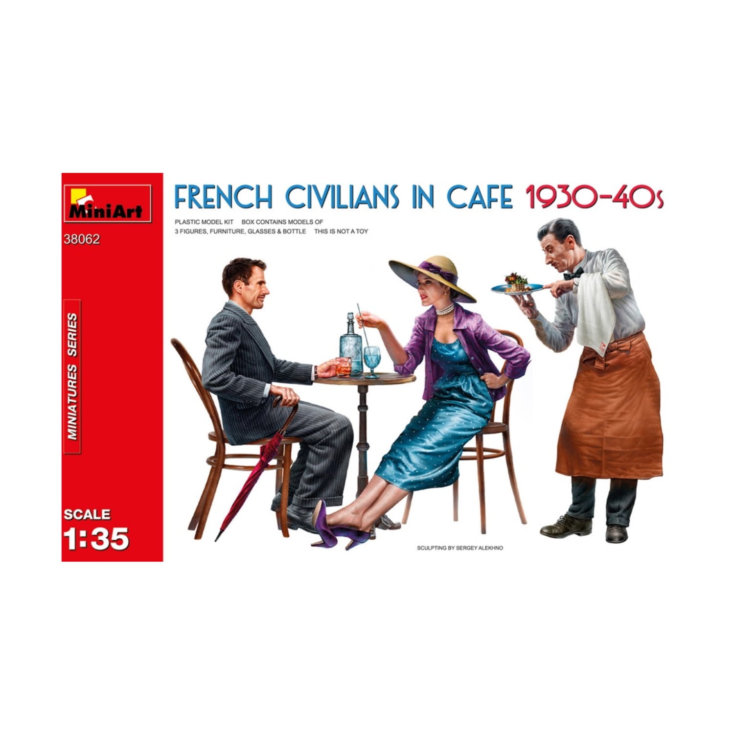 MiniArt Models French Civilians in Cafe w/Waiter (1930's-40's) New ...