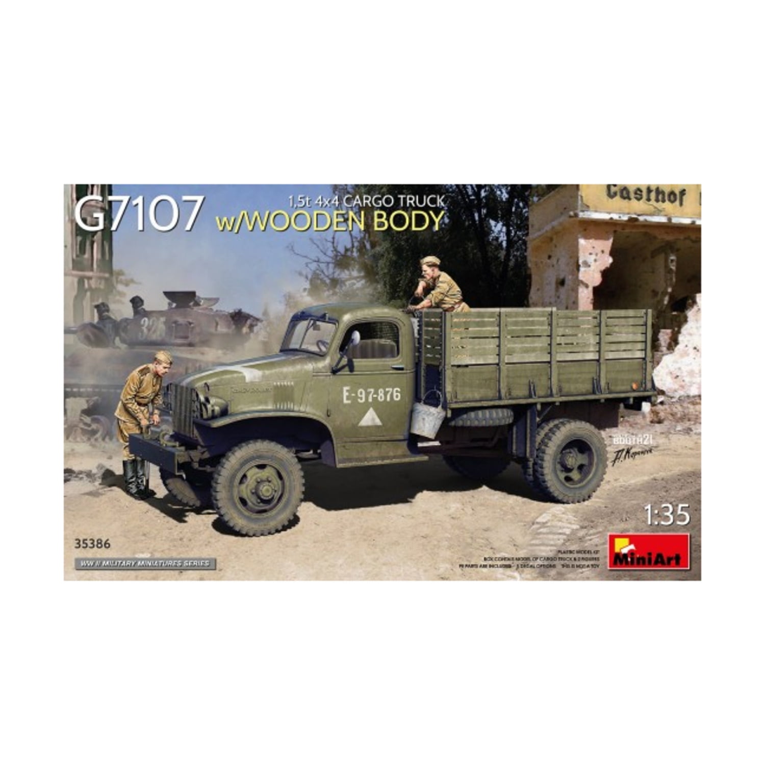 MiniArt Models G7107 4x4 1.5-Ton Cargo Truck w/Wooden Stake Body New - Walmart.com