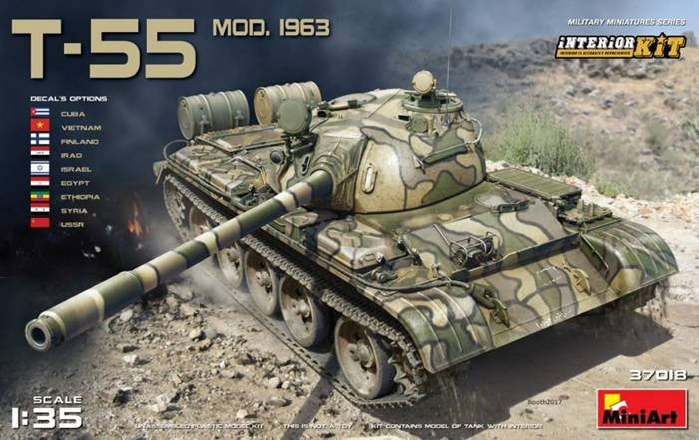 MiniArt Models T-55 Late Model, 1965 w/Full Interior New - Walmart.com
