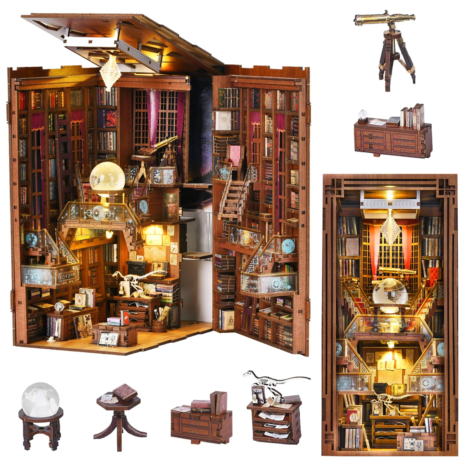 MiniCity Book Nook Kit, AIF9 DIY Miniature Dollhouse Booknook Kit, 3D ...