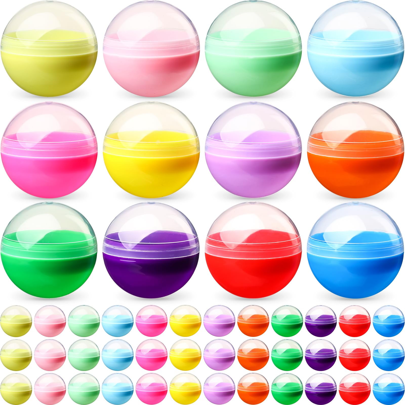 MiniInflat 120 Pcs 2 Inch Empty Vending Machine Capsules Colored Round ...