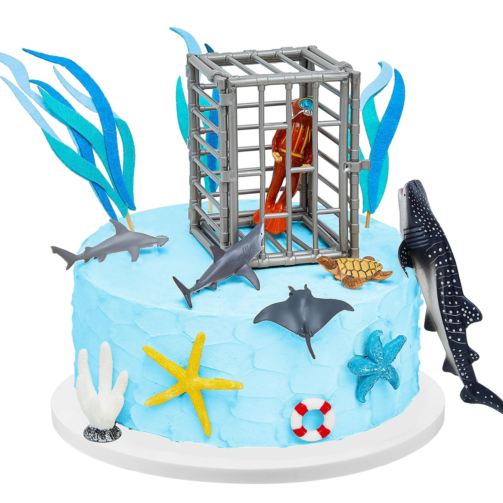 MiniInflat 19 Pcs Shark Cake Topper AIS1 Cupcake Topper Baby Birthday ...