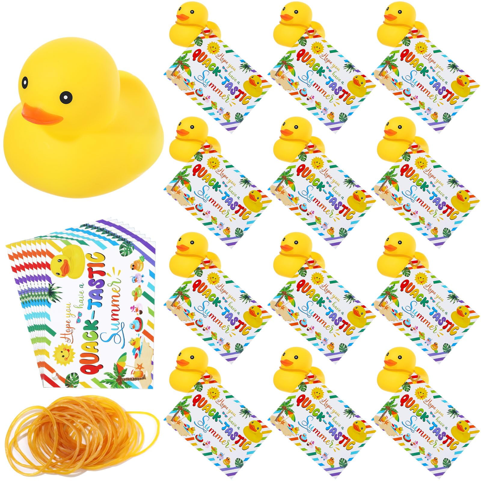 MiniInflat 72 Pcs End of The Year Student Gift 24 Pack Rubber Ducks 24 ...