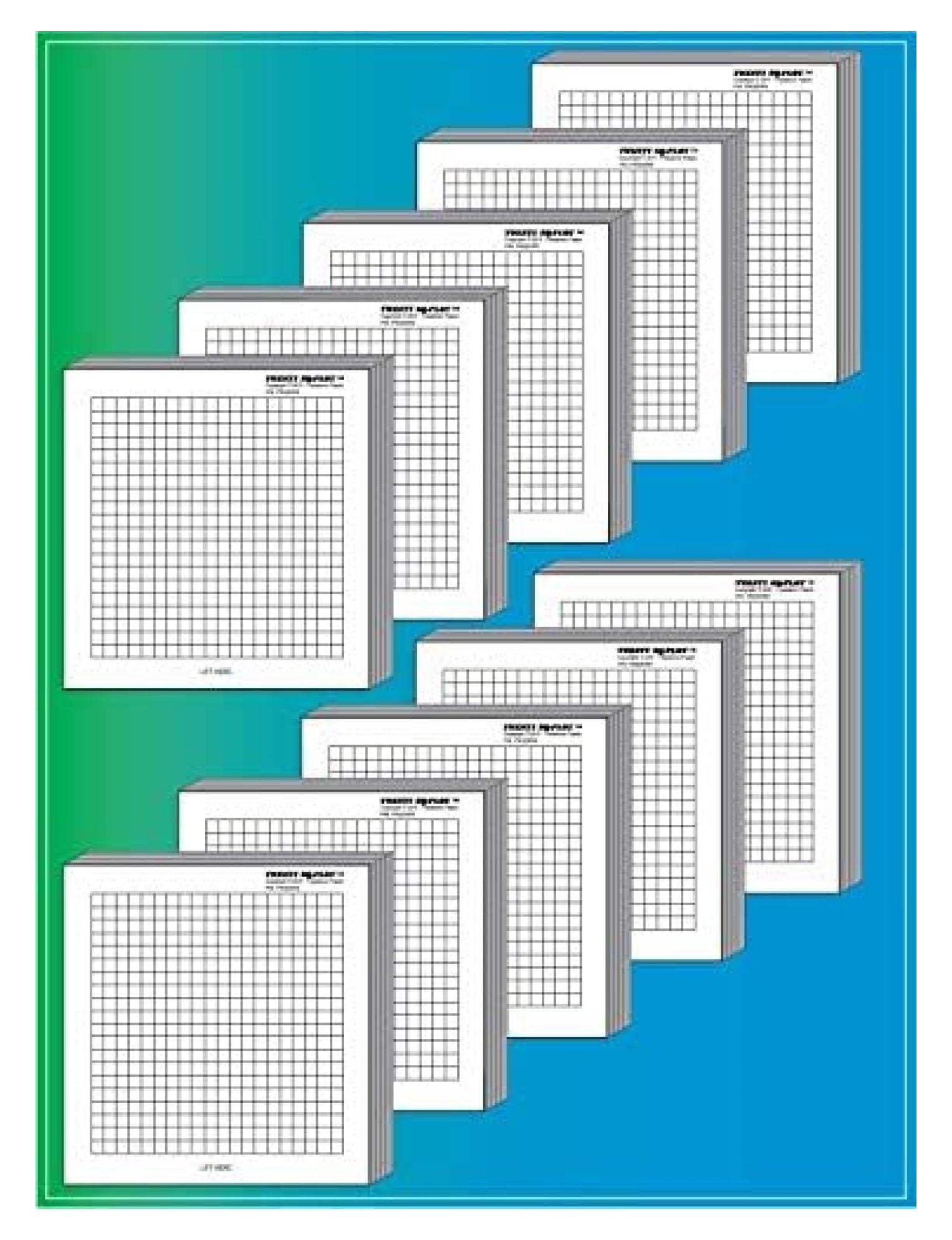 MiniPLOT Graph Paper Pads-10 pads of 3x3 inch pre-printed coordinate ...