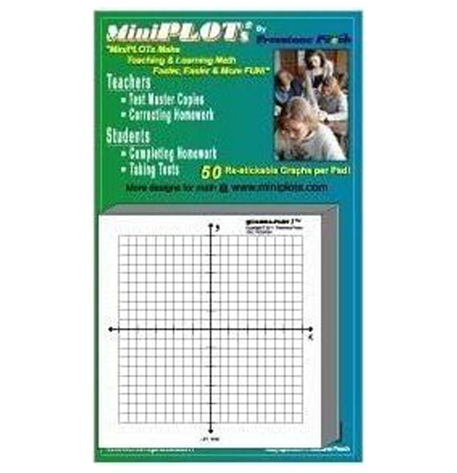 MiniPLOT adhesive backed Graph Paper for Algebra: Five count - 3" x 3 ...