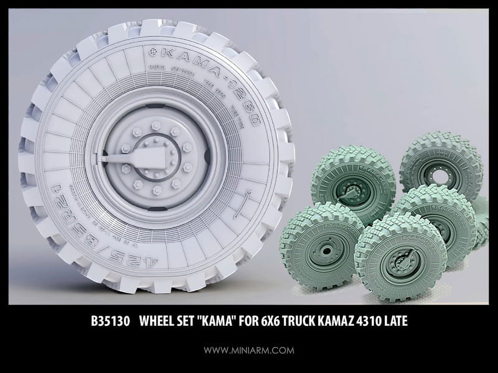 Miniarm 1:35 Wheel Set "Kama" for 6X6 Truck Kamaz 4310 Late (6pcs ...
