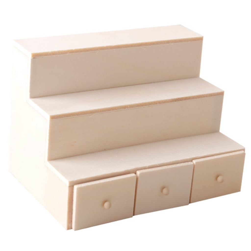 Miniature 1/12 Scale Step Display Shelf For Doll House Fruit Model ...