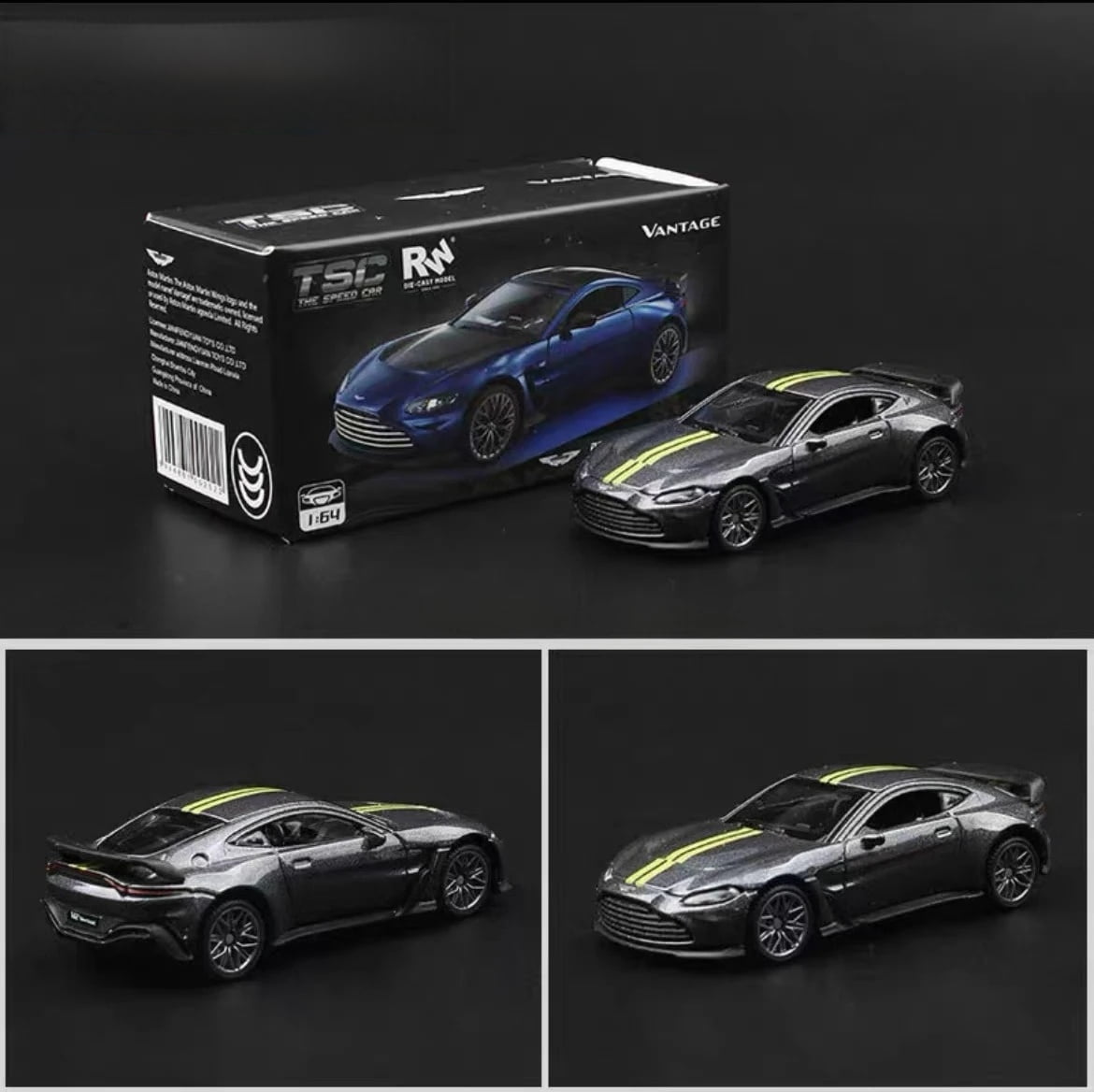Miniature 1:64 Die-Cast Model Car Aston Martin (V12) with Detailed ...