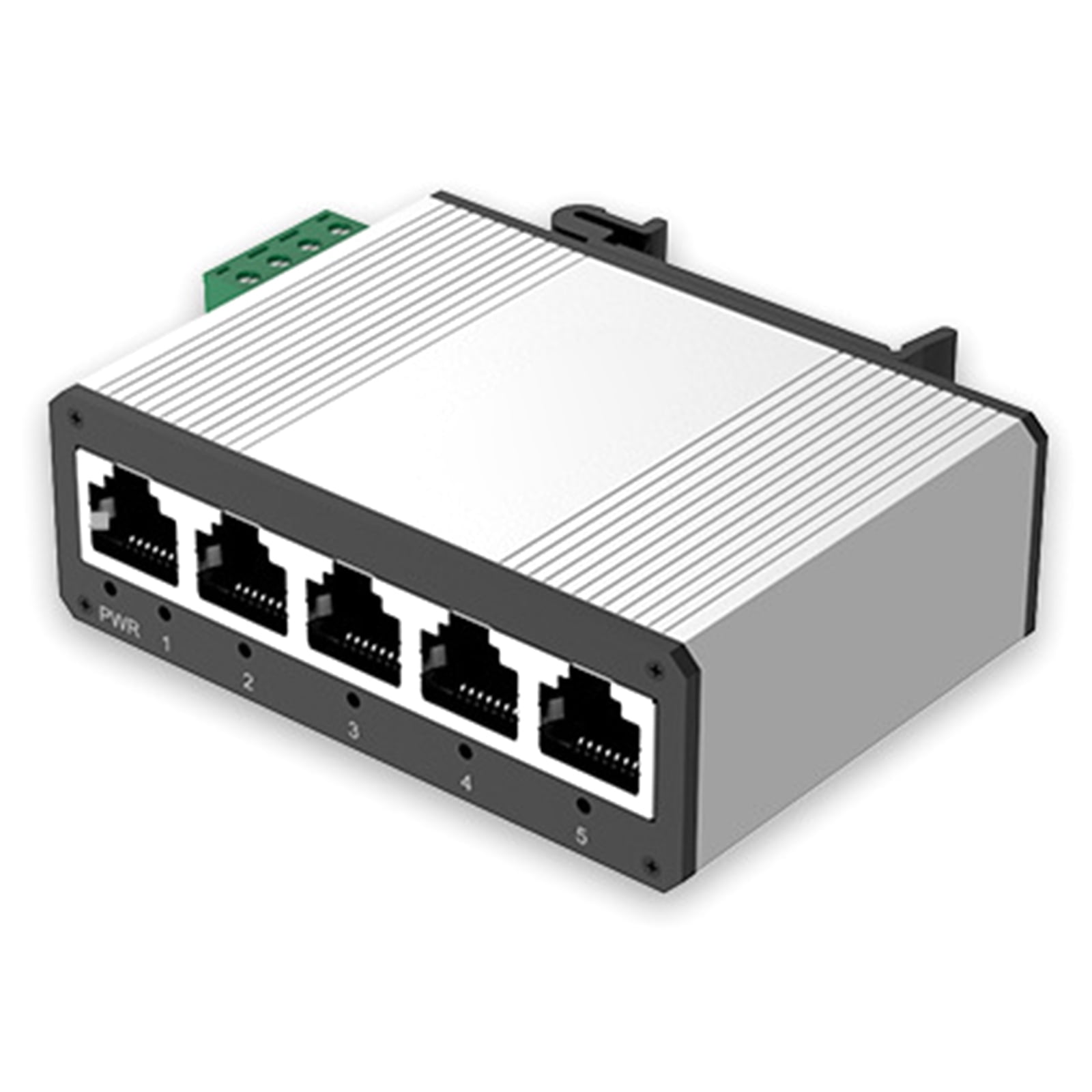 Miniature 5 Port Gigabit Ethernet Switches Aluminum Housing Rails ...