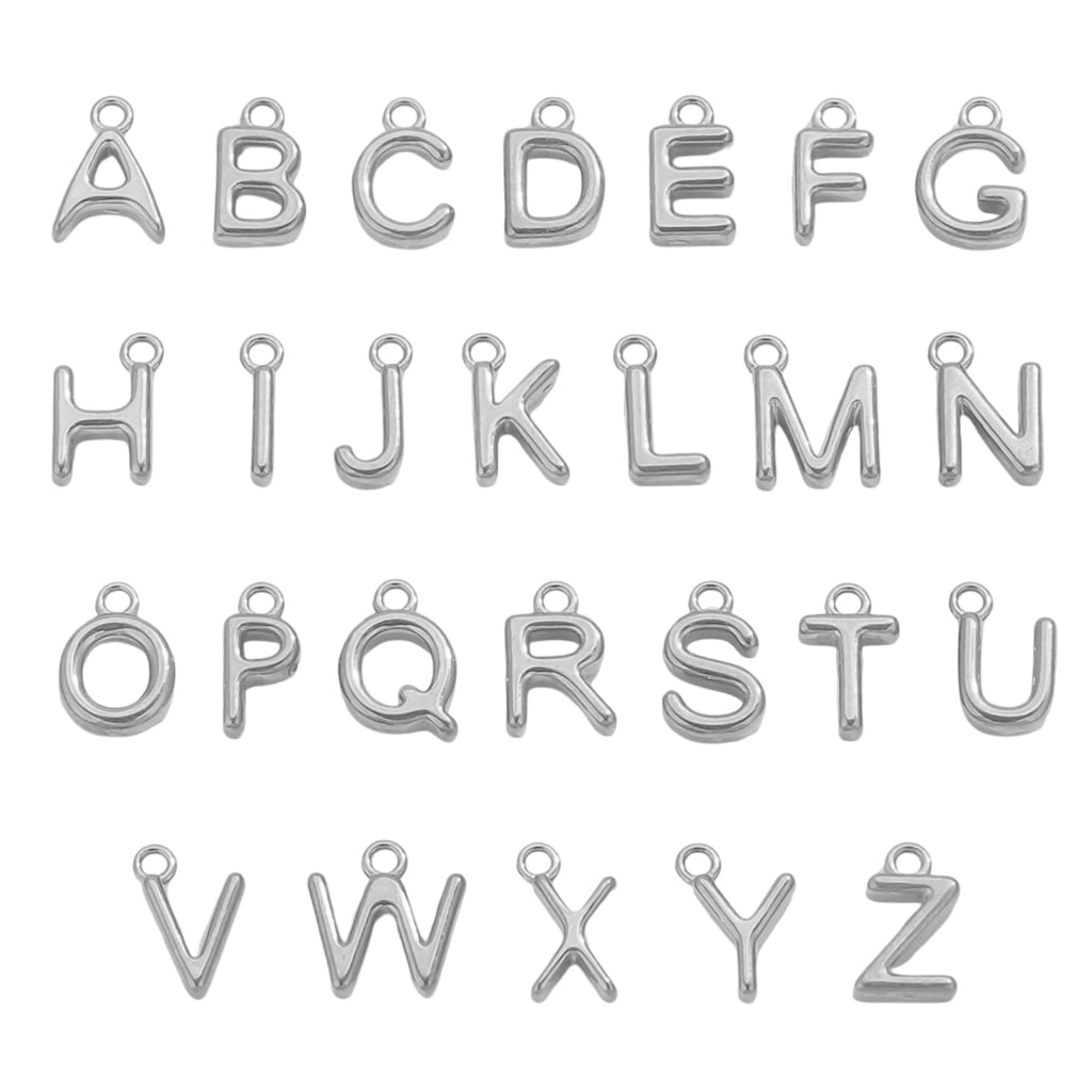 Miniature A Z Letter Metal Pendants JewelryCha--Set For Individualized ...