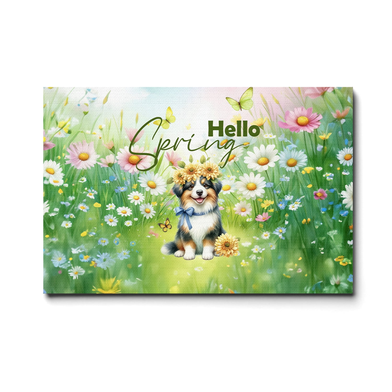 Miniature American Shepherd Hello Spring Time Flower Floral Nature ...
