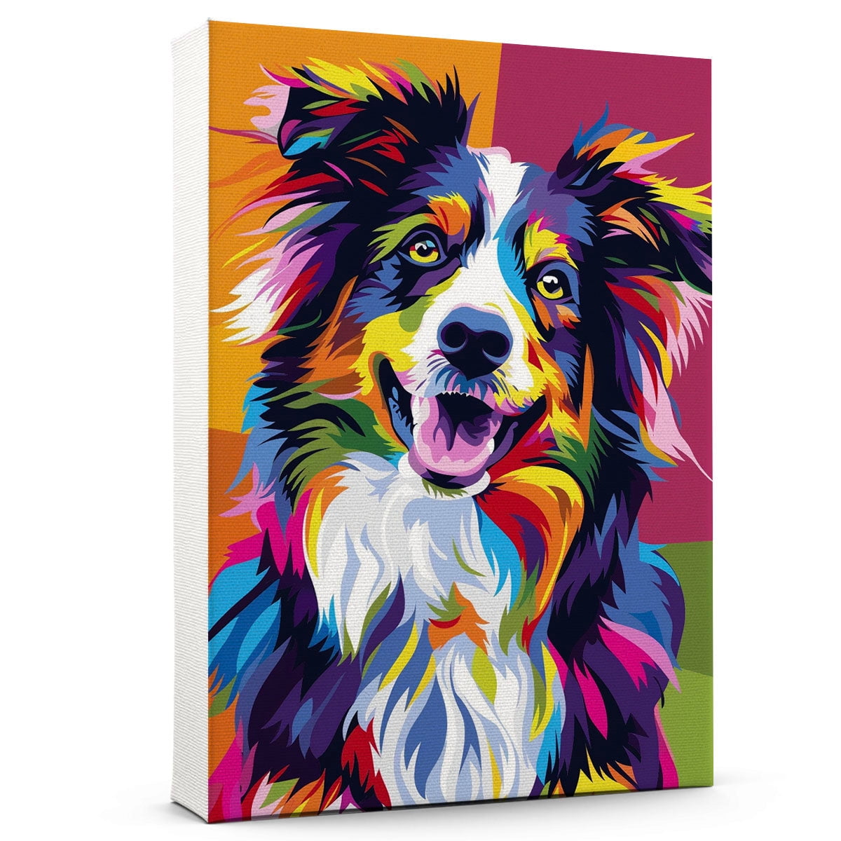 Miniature American Shepherd Poster Wall Art - Colorful Dog Canvas Wall Art For Living Room ...