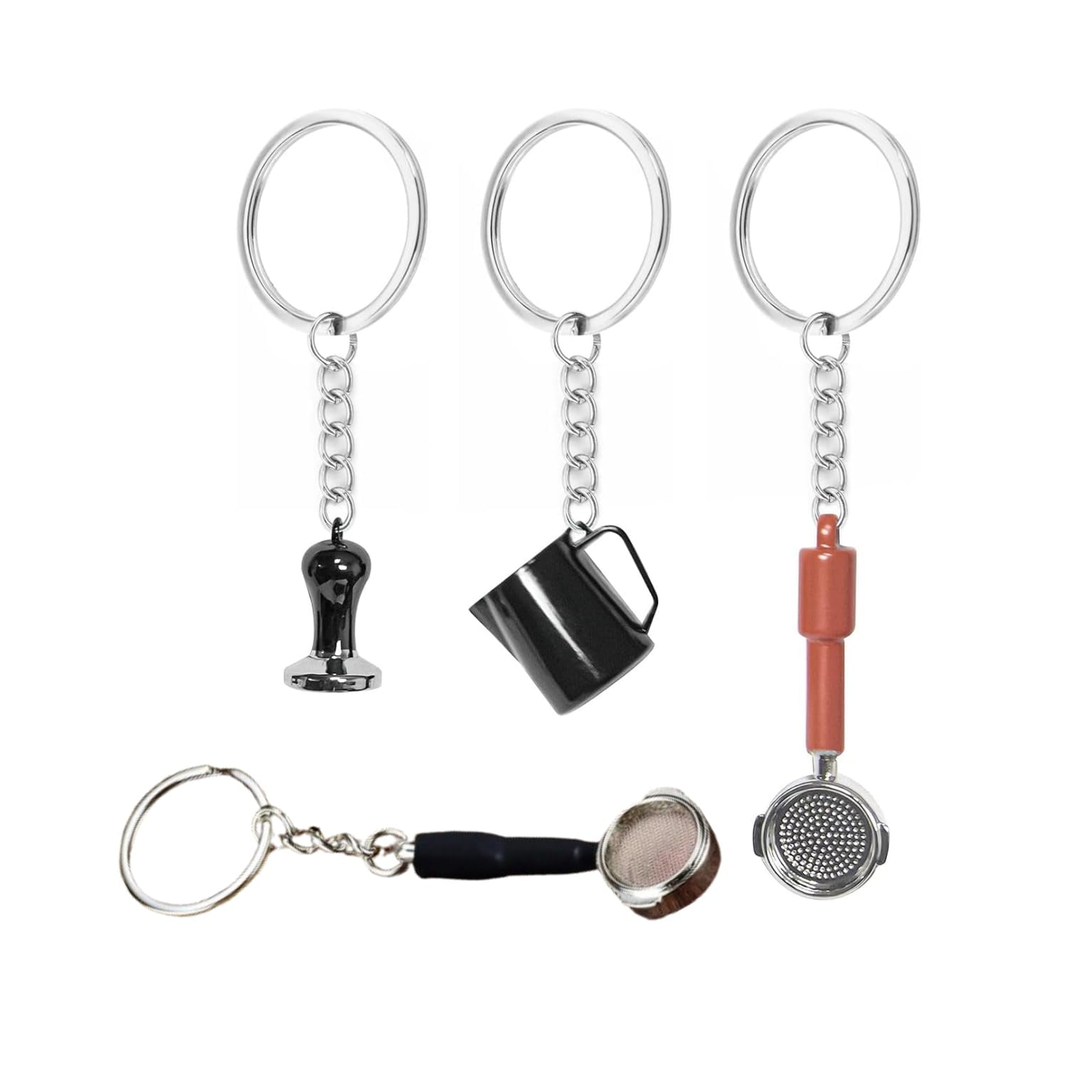 Miniature Barista Portafilter, Bottomless Portafilter & Frothing Pitcher Keychain by Sungaze ...