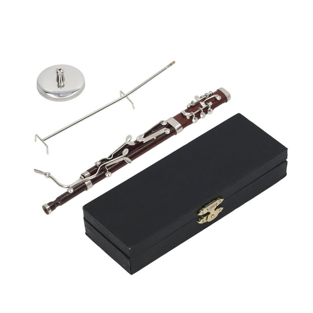 Miniature Bassoon Replica with Stand and Case Mini Musical Instrument Model Home Decoration ...