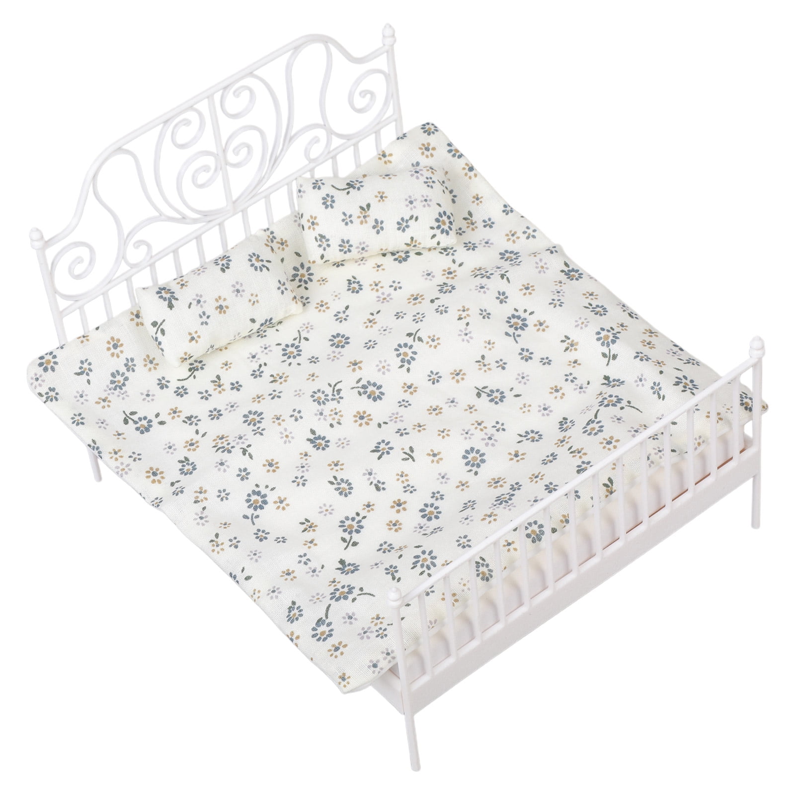 Miniature Bed with Removable Bedding Model Project Decorative ...