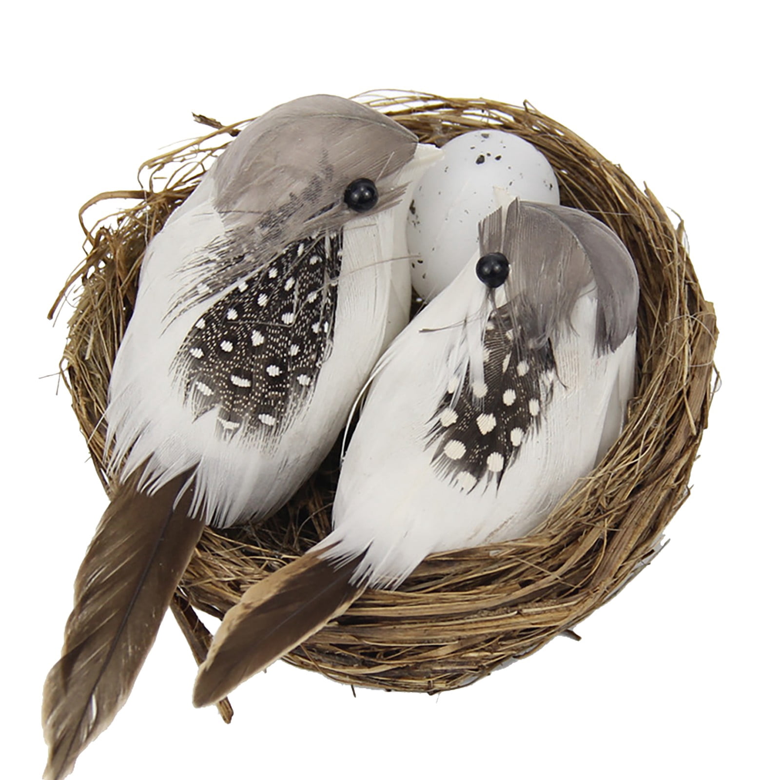 Miniature Bird Nest with Eggs, Faux Robin Nest Figurine for Fairy ...