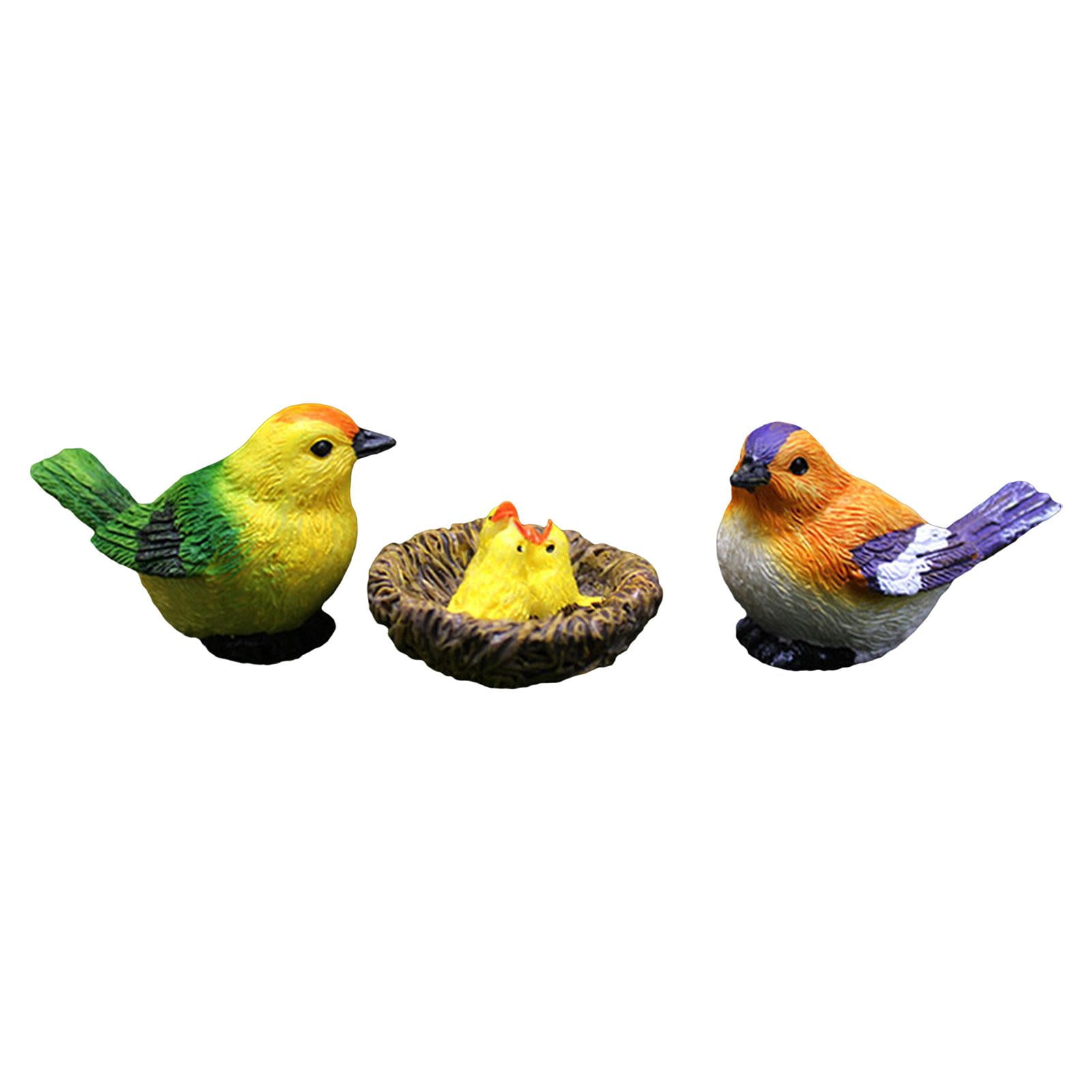 Miniature Birds Figures Bird Decorative Figurines Sculpture Garden Bird ...
