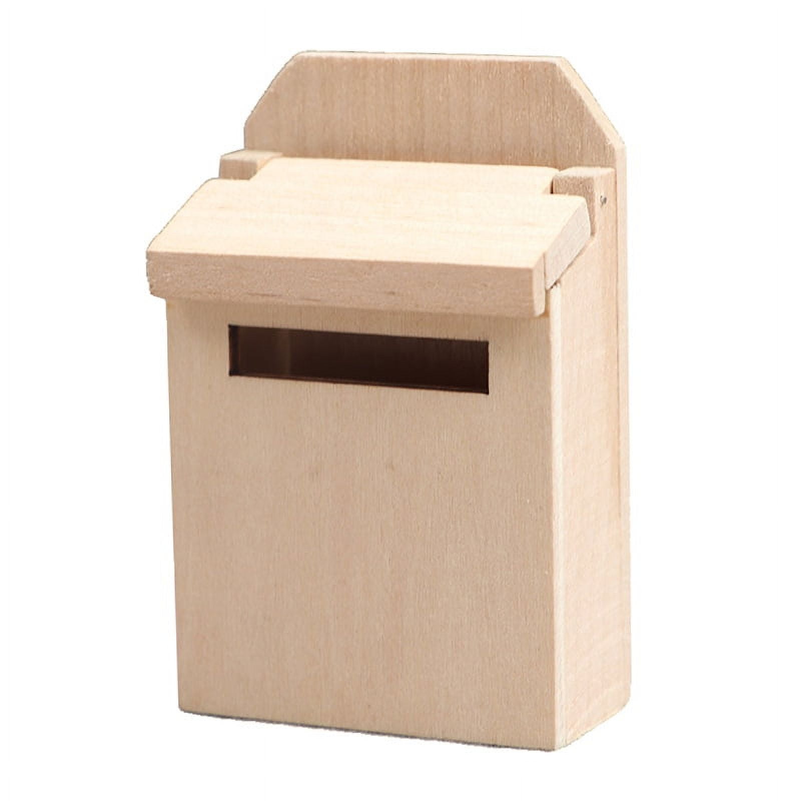 Miniature Blank Mail Box Doll House Mini Mail Box Miniature Wooden Flip ...