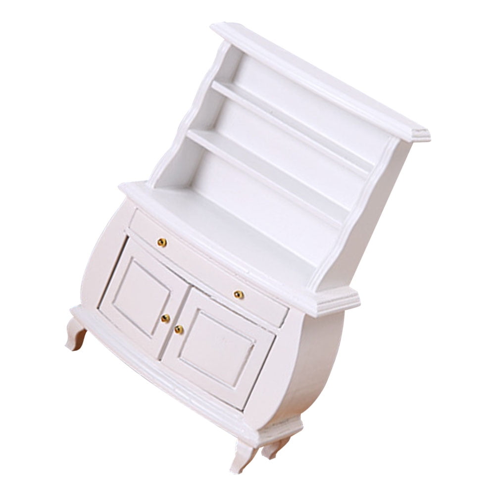 White Mini Bookshelf for Doll House Decor Made of Synthetic Material ...