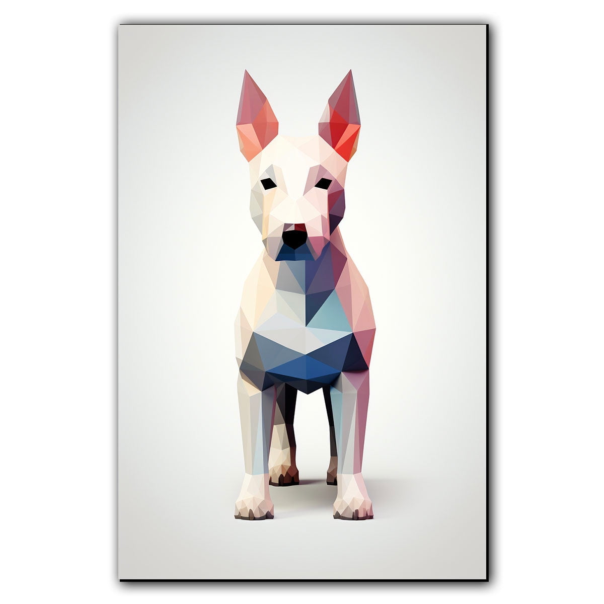 Miniature Bull Terrier Dog Art Canvas, Pet Wall, Polygon Art Print on ...