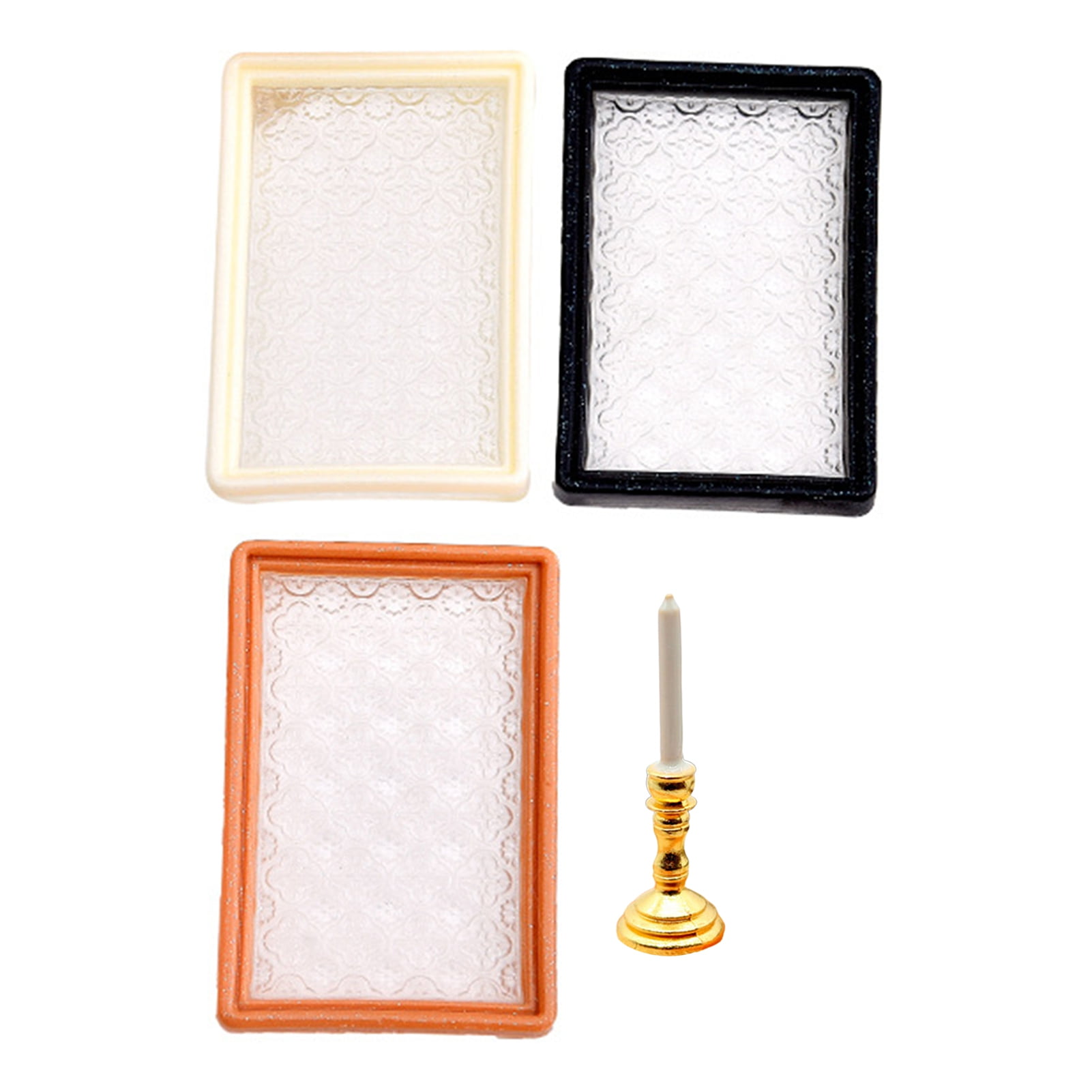 Miniature Candlestick Set Mini Resin Candlestick Tray Set 1/12 Scale ...