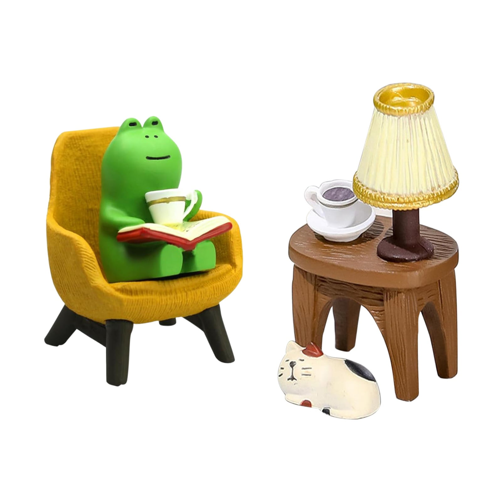 Miniature Cat Figurines, Adorable Resin Cat Collectibles Set,Cartoon ...