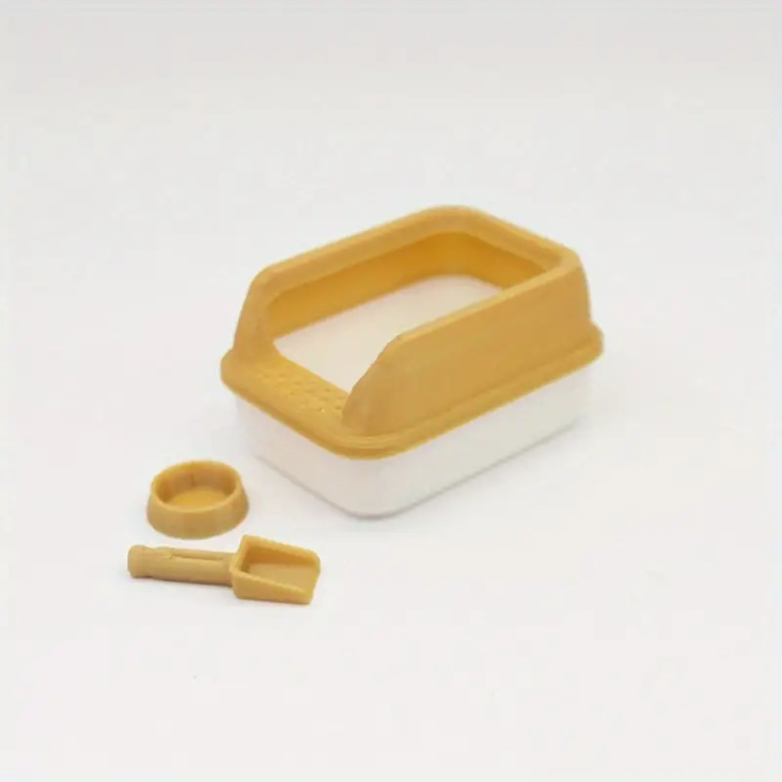 Miniature Litter Box Set, 1/12 Scale Cat Accessory, Dollhouse Pet ...