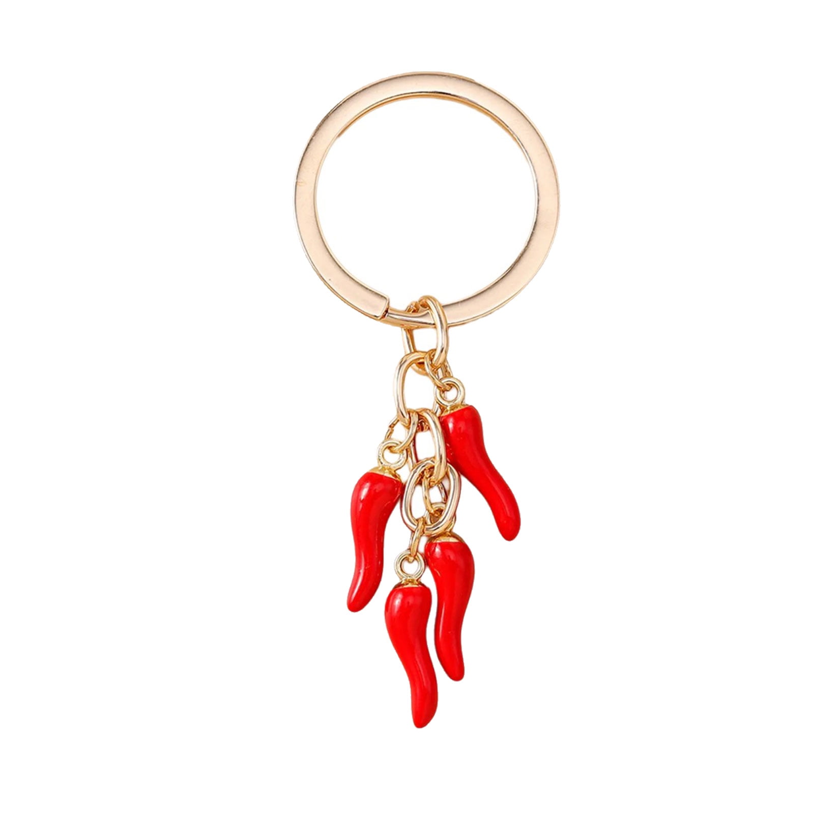 Miniature Chili Pepper Keychain Vibrant Alloy Ornament Compact Design ...