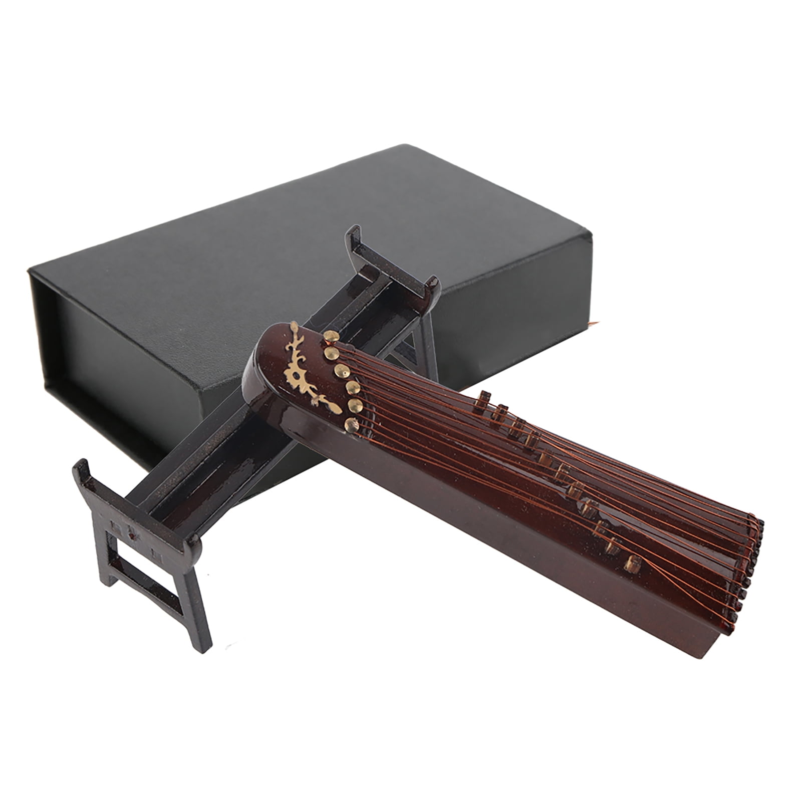 Miniature Chinese Zither Model Wooden Musical Instrument Model Desktop ...
