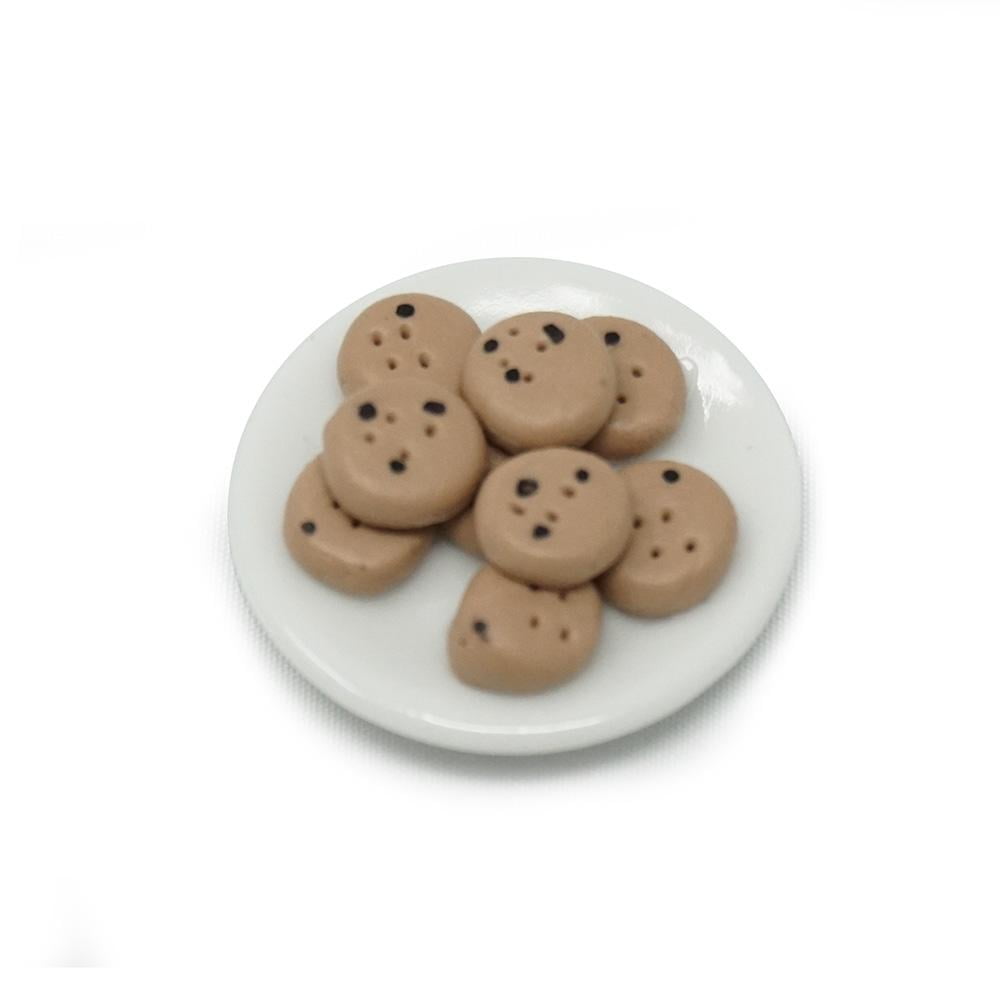 Miniature Chocolate Chip Cookie Plate Figurine, 1-1/16-Inch - Walmart.com