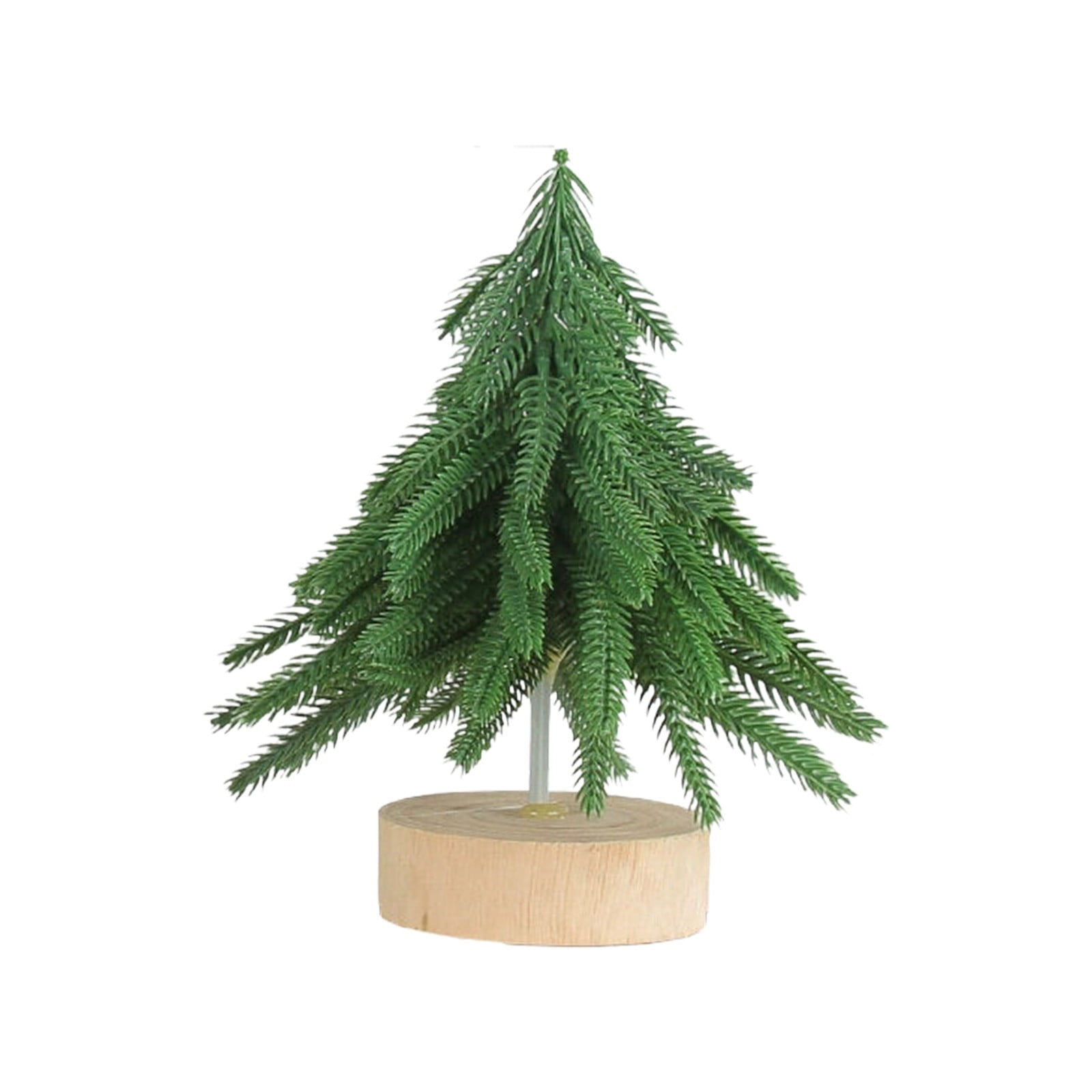 Miniature Christmas Tree with Wooden Base for Desktop Tabletop Decor ...