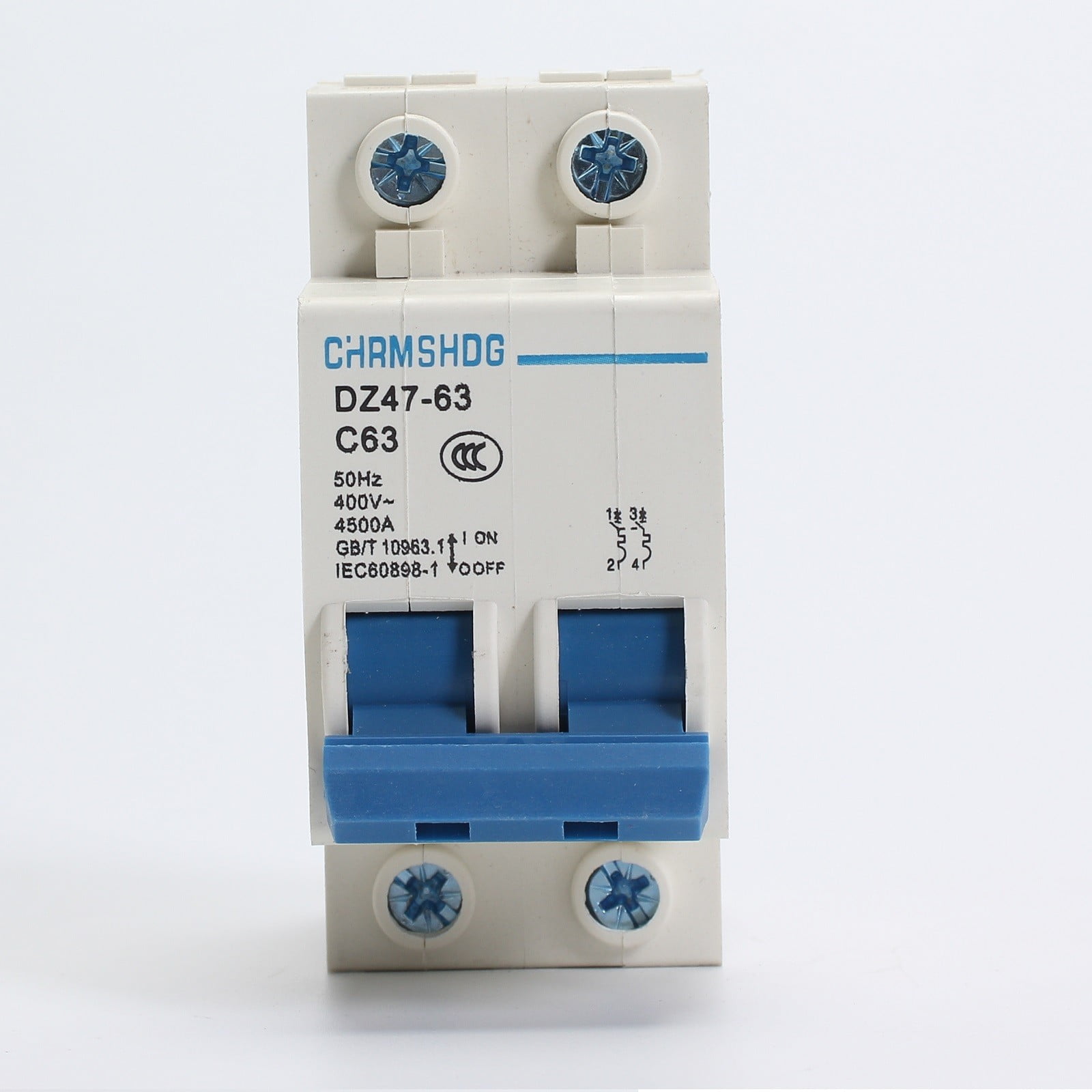 Miniature Circuit Breaker, 2P 4500A Breaking Capacity DIN Rail DZ47 Air Switch 63A - Walmart.com