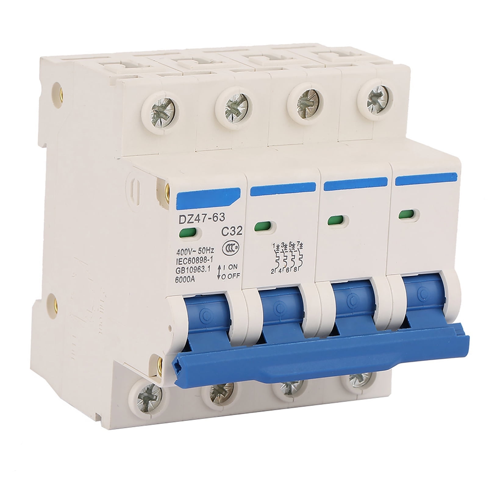 Miniature Circuit Breaker, Residual Current Circuit Breaker, DZ47‑63 4P 32A 400V Miniature RCCB ...