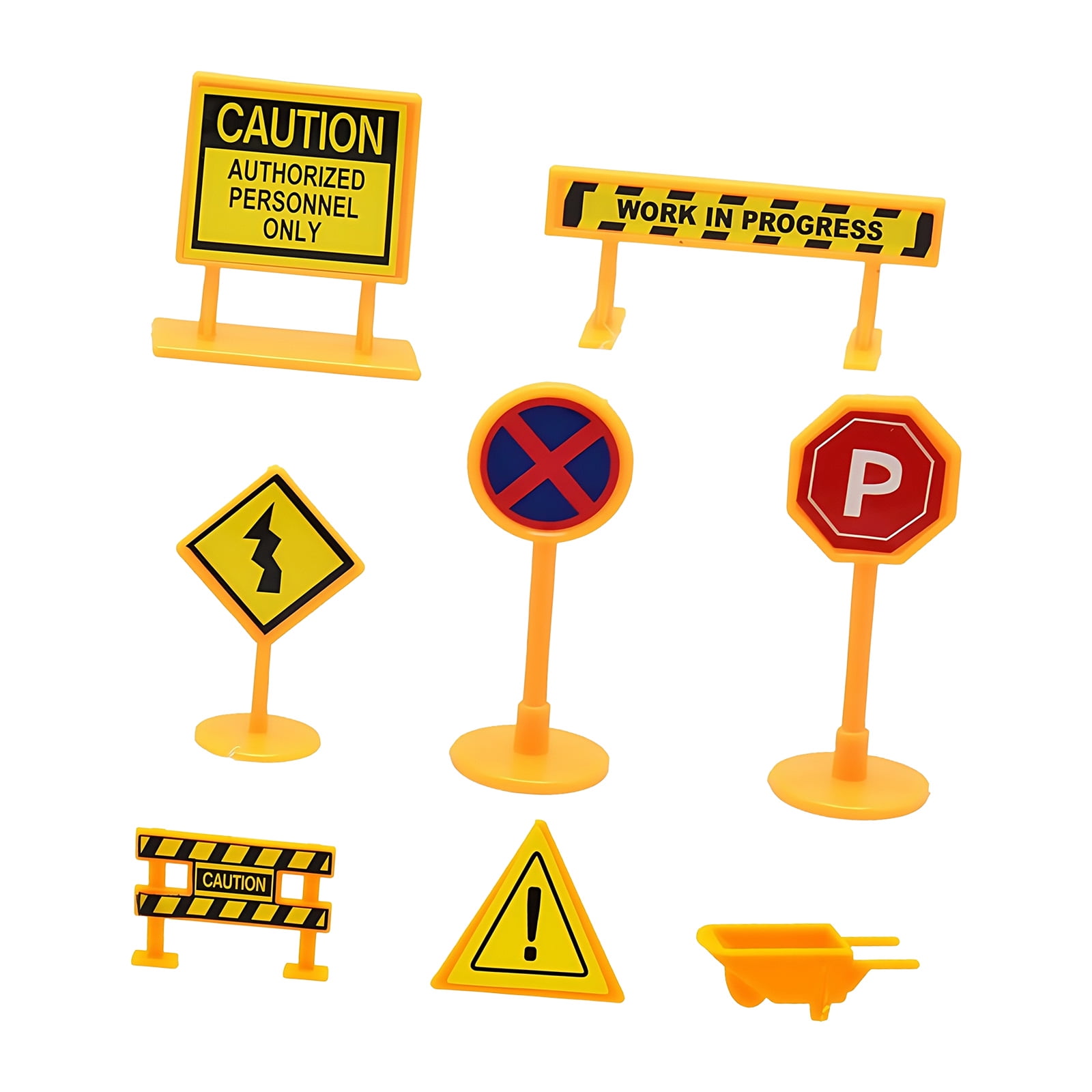 Miniature City Roadway 8pcs Doll House Engineering Road Signs For Kids ...