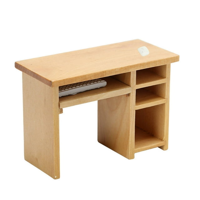 Miniature Computer Desk Set Model Wooden Mini Furniture Mini House ...