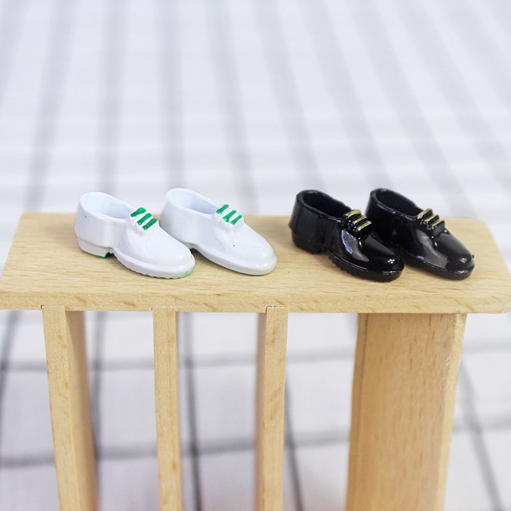 2 Pairs Mini Shoes Shoes Model Simulation Leather Shoes Mini House ...