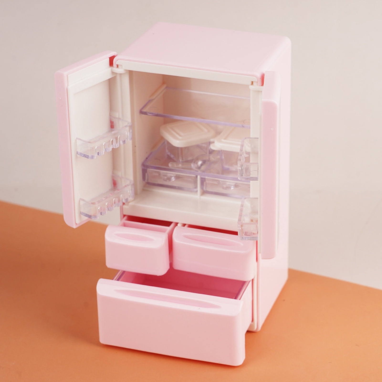 Miniature Dollhouse Refrigerator Model Realistic Mini Fridge Decor ...