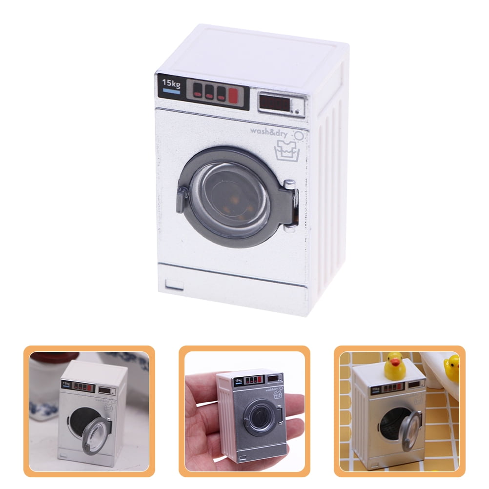 Miniature Dollhouse Washing Machine Toy Realistic Washer Dryer Kids ...