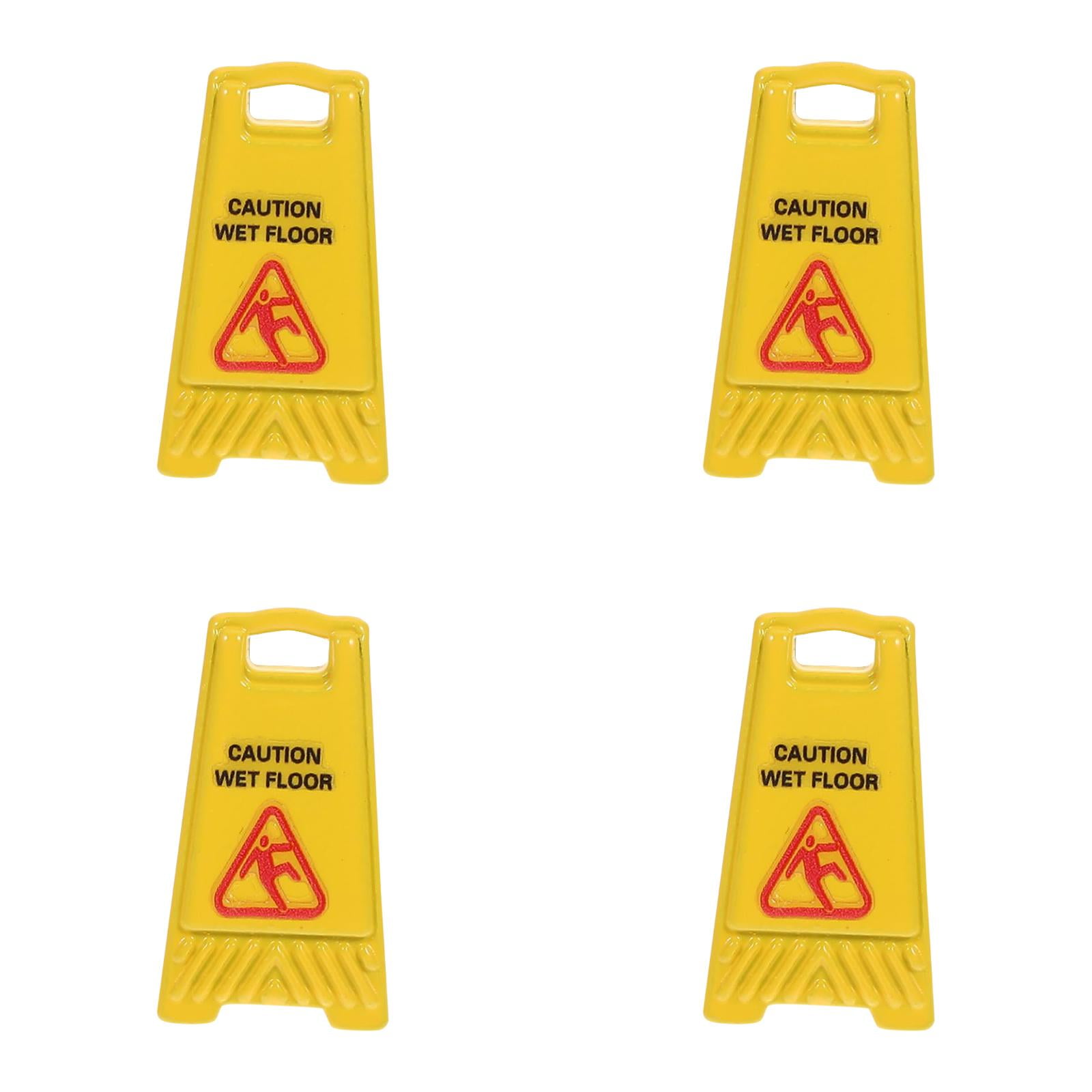 Miniature Dollhouse Wet Floor Warning Signs Realistic Caution ...