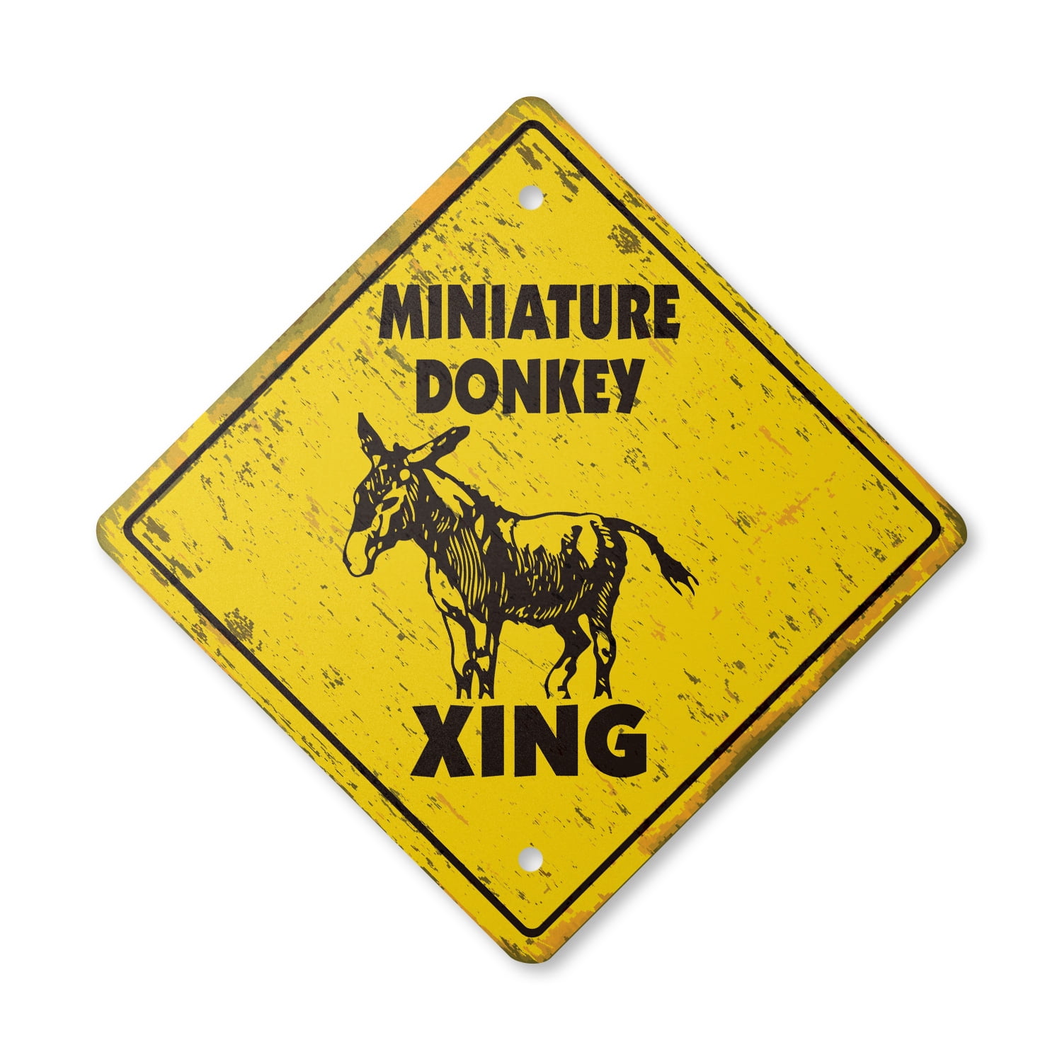 Miniature Donkey Vintage Crossing Sign Zone Xing | Indoor/Outdoor ...
